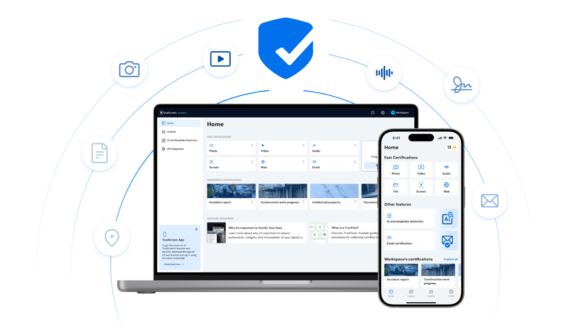 TrueScreen App: Certify any data from your smartphone
